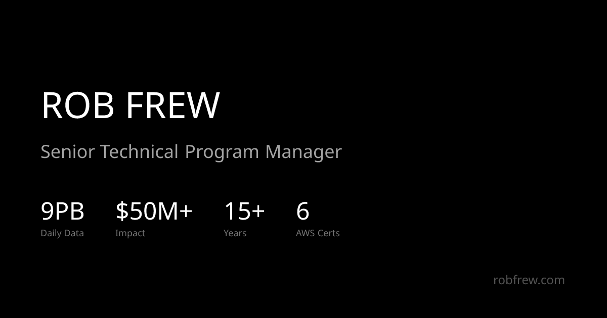 Rob Frew | Senior Technical Program Manager